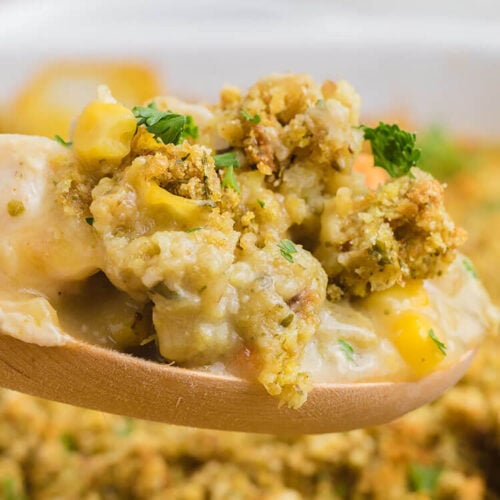 Easy Chicken Stuffing Casserole - Frosting and Confetti