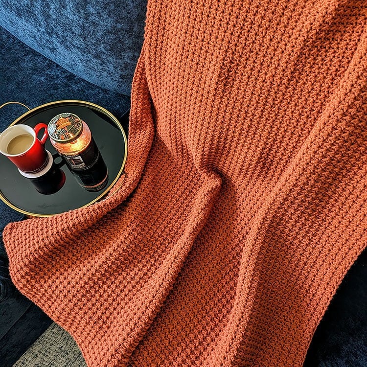 Free One-Row Repeat Crochet Blanket Pattern - Pumpkin Spice Blanket ...