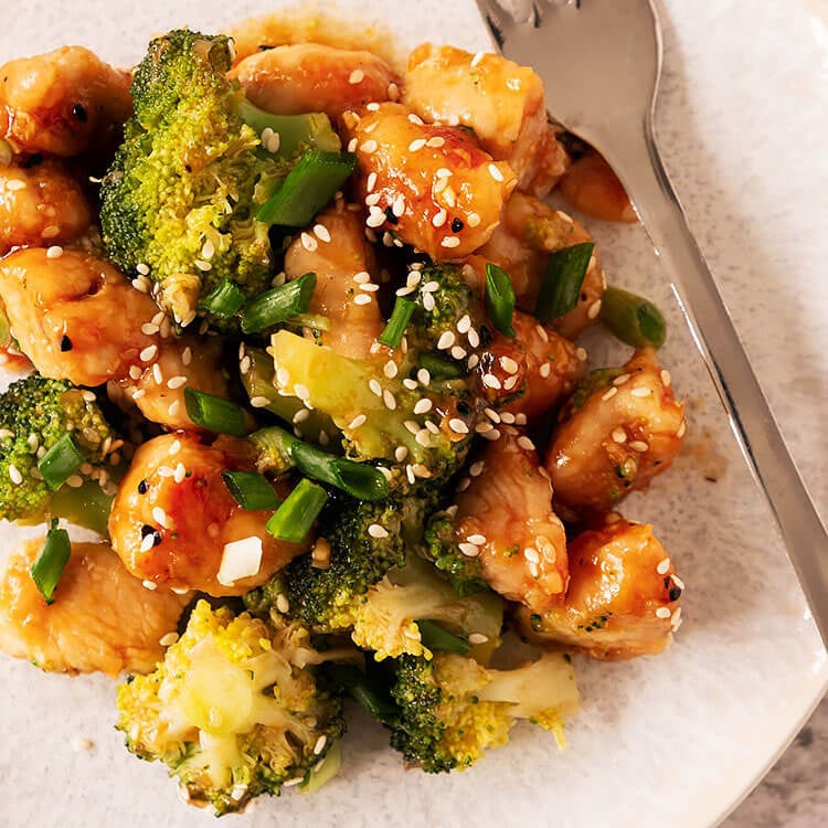 Honey Garlic Chicken with Broccoli - Frosting and Confetti